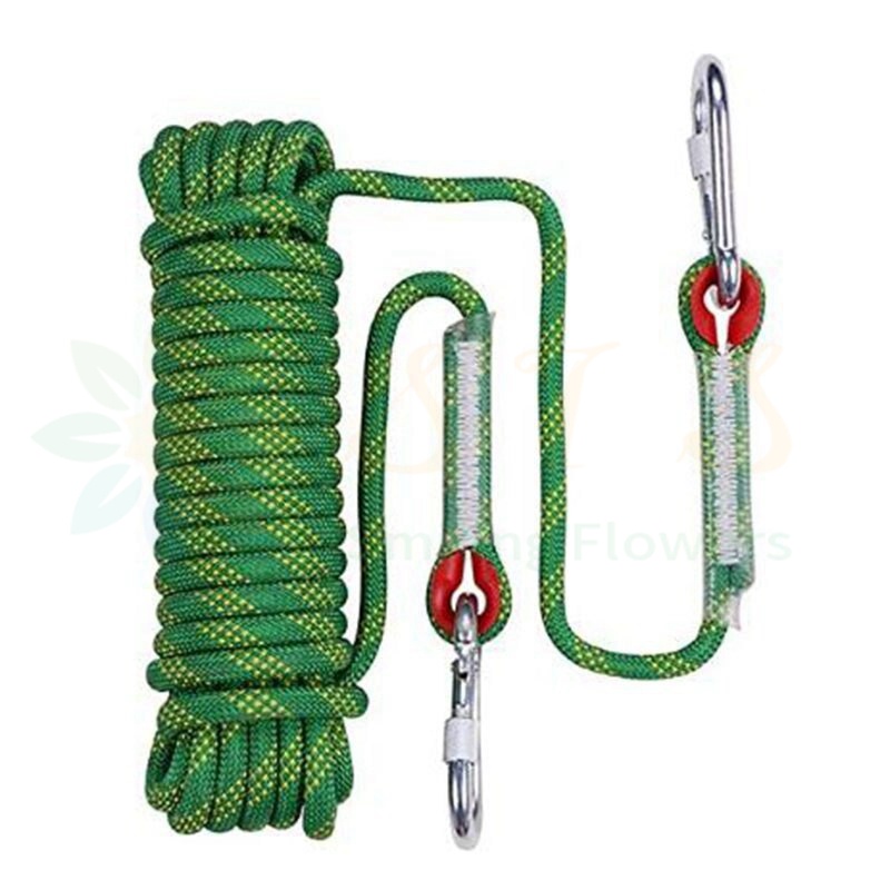 SFS*10mm Climbing/Hiking Rope Safety Rescue Utility Rope (Reflective Green Line) 2 Climbing ...