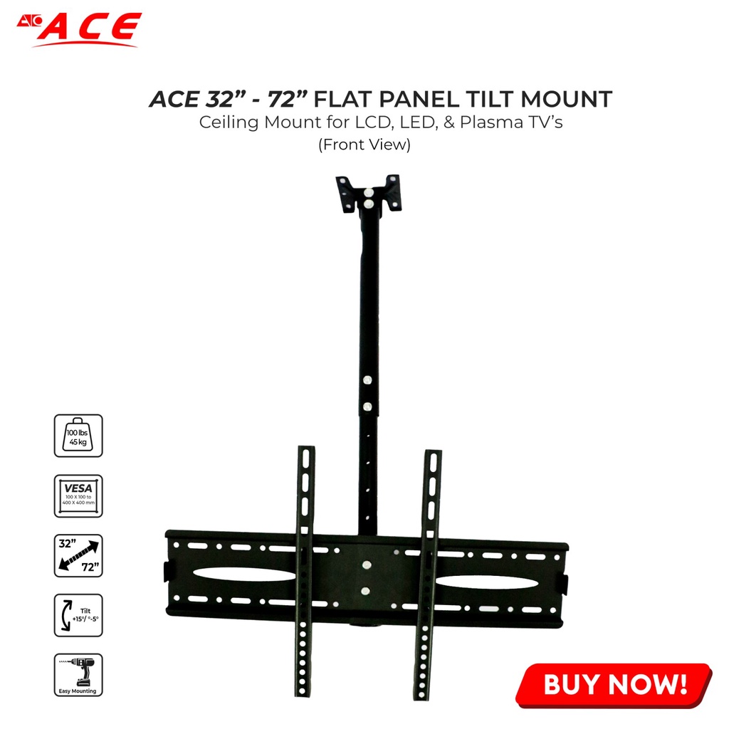 ACE 32"-72" Flat Panel Tilt Ceiling Mount | Shopee Philippines