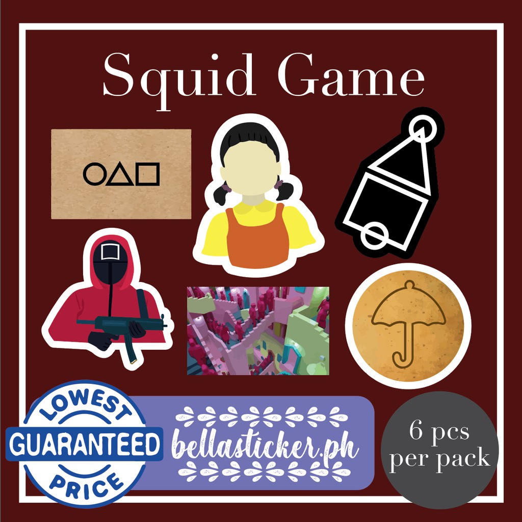 *WATERPROOF LAMINATED* SQUID GAMES STICKER PACK | Shopee Philippines