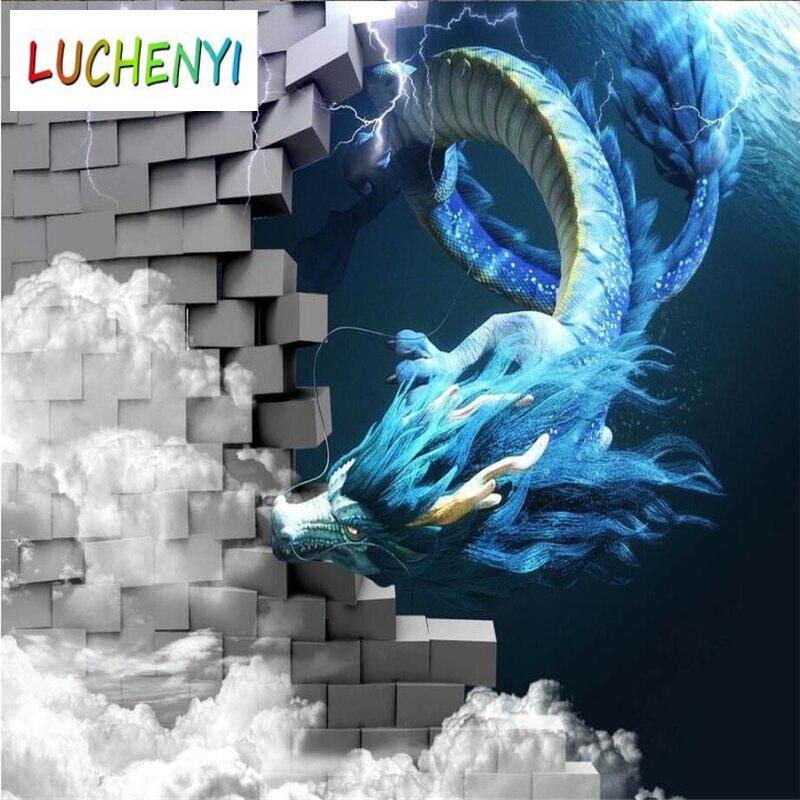 broken dragon accessories custom mural room living wallpaper 3d ...