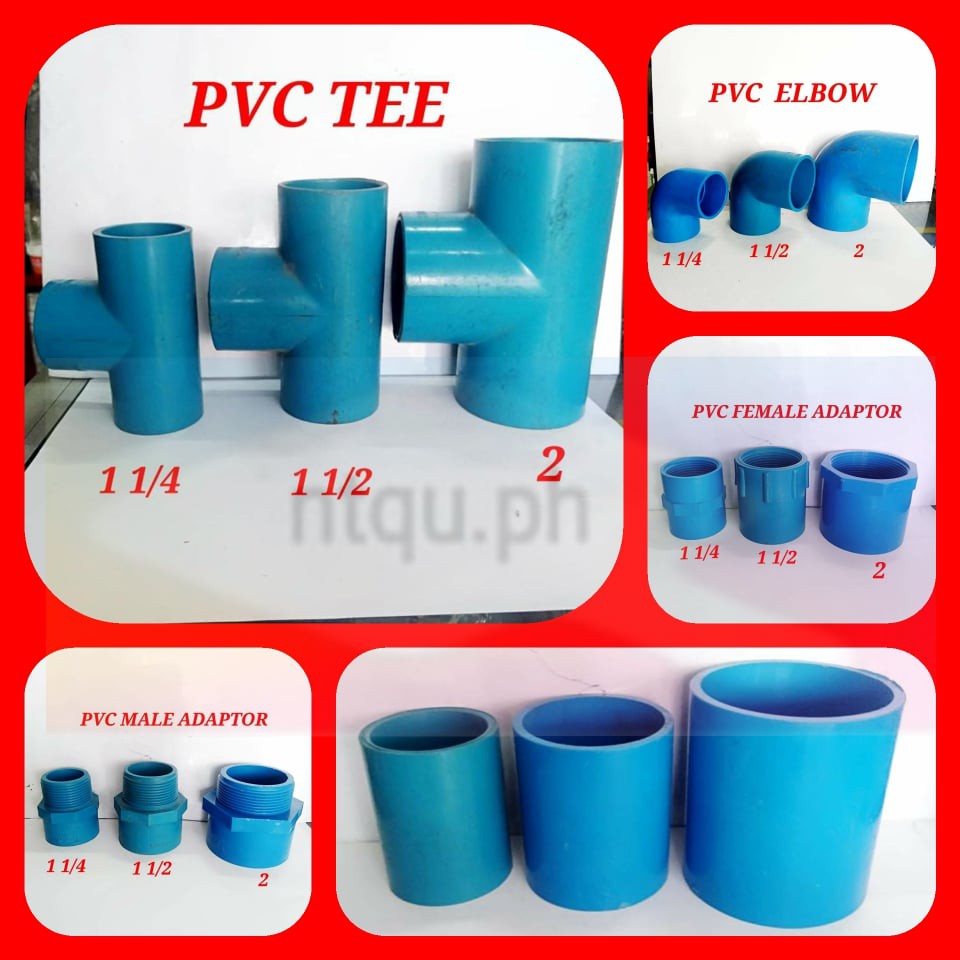 PVC Blue fittings Tee, Elbow, Female adaptor, Male Adaptor, Coupling ...
