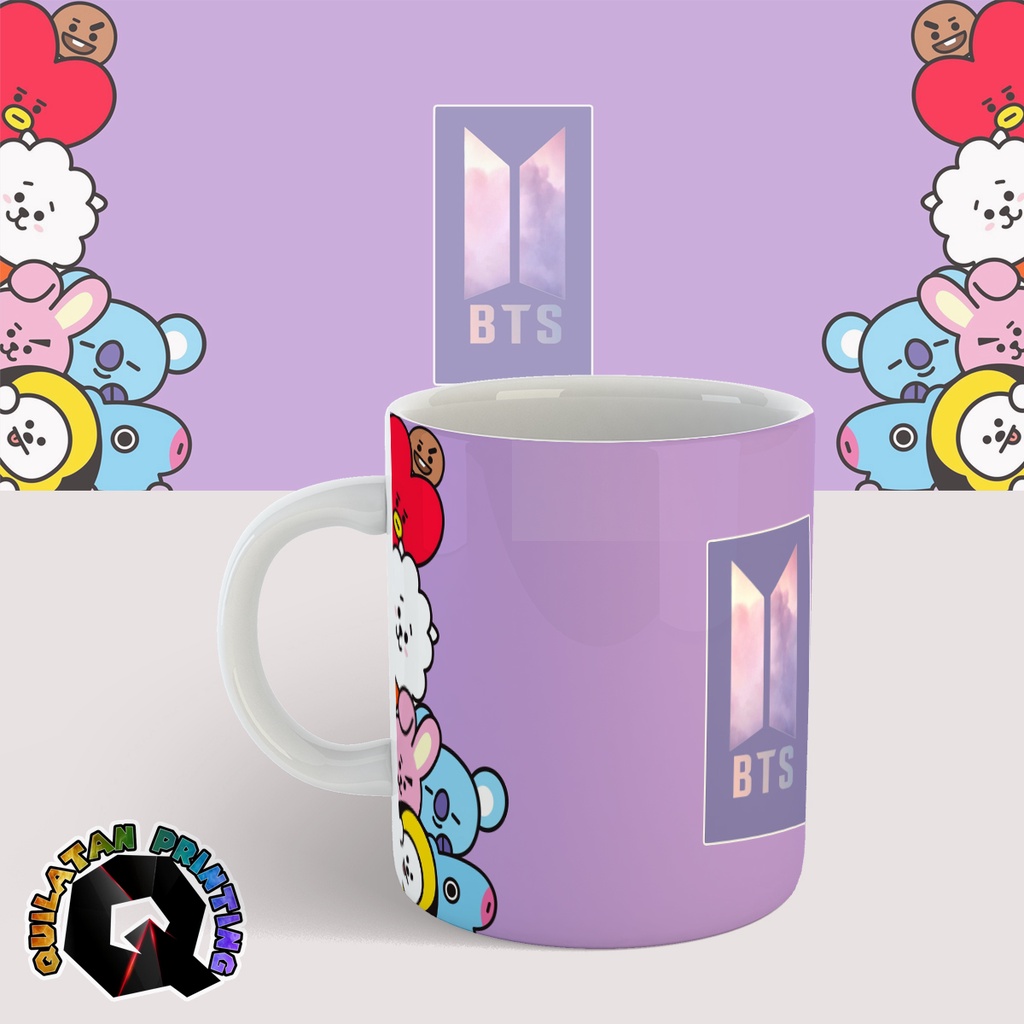 BTS Mascot Tata+Cooky+RJ+Chimmy+Koya+Shooky+Mang+Van Mug/Magic Mug ...
