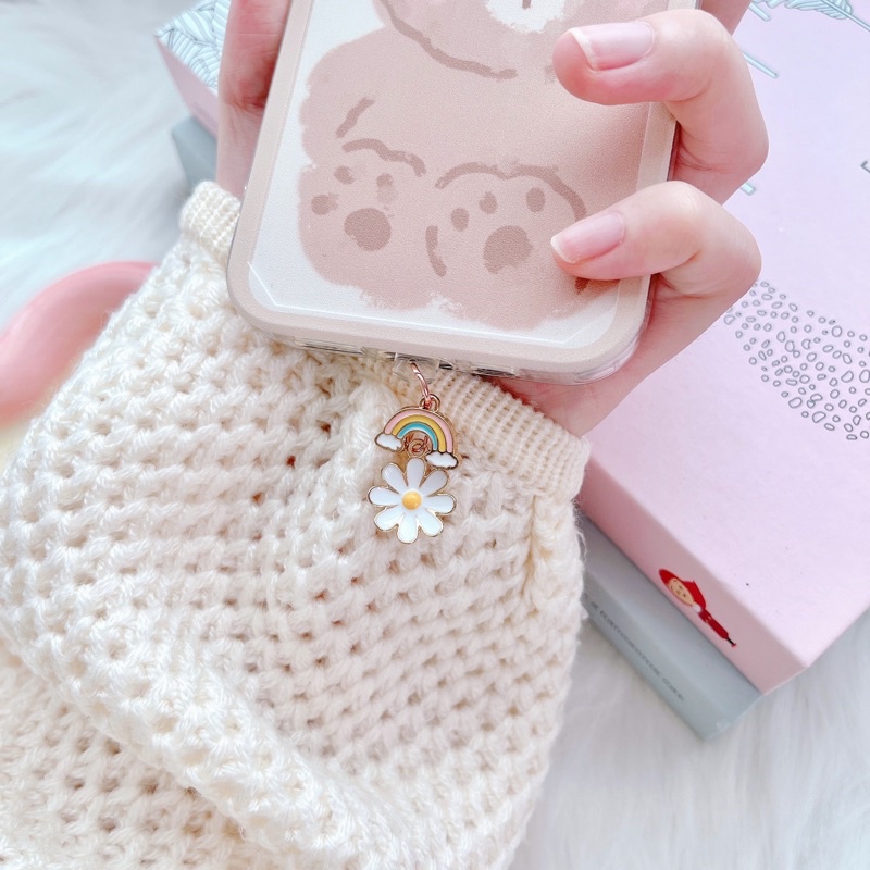 Cute Cartoon Rainbow Cat Dust plug Phone Charm Earphone Jack | Shopee ...