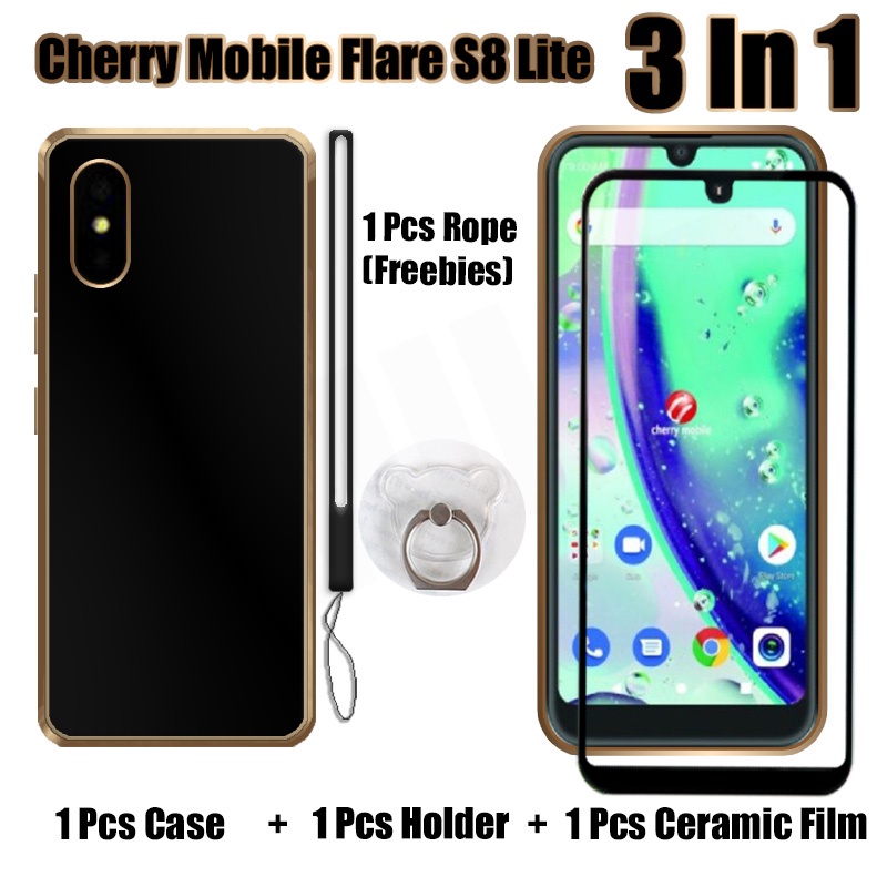 3 IN 1 Cherry Mobile Flare S8 Lite Case With Tempered Glass Curved ...