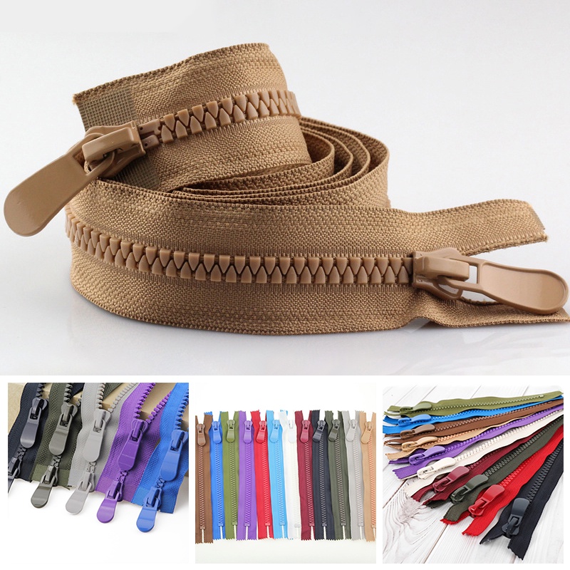 #8 120cm Plastic Resin Zipper Colorful Open End Zip Double Sliders Down ...
