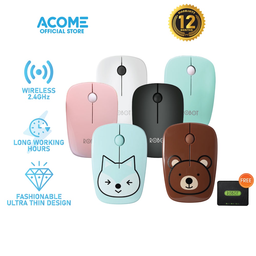 Robot Mouse M220 Silent Wireless Mouse Gaming Mouse 2.4GHz USB Optical ...