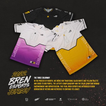 2022 Bren E-sports Jersey free nickname Three colors size s-5xl ...