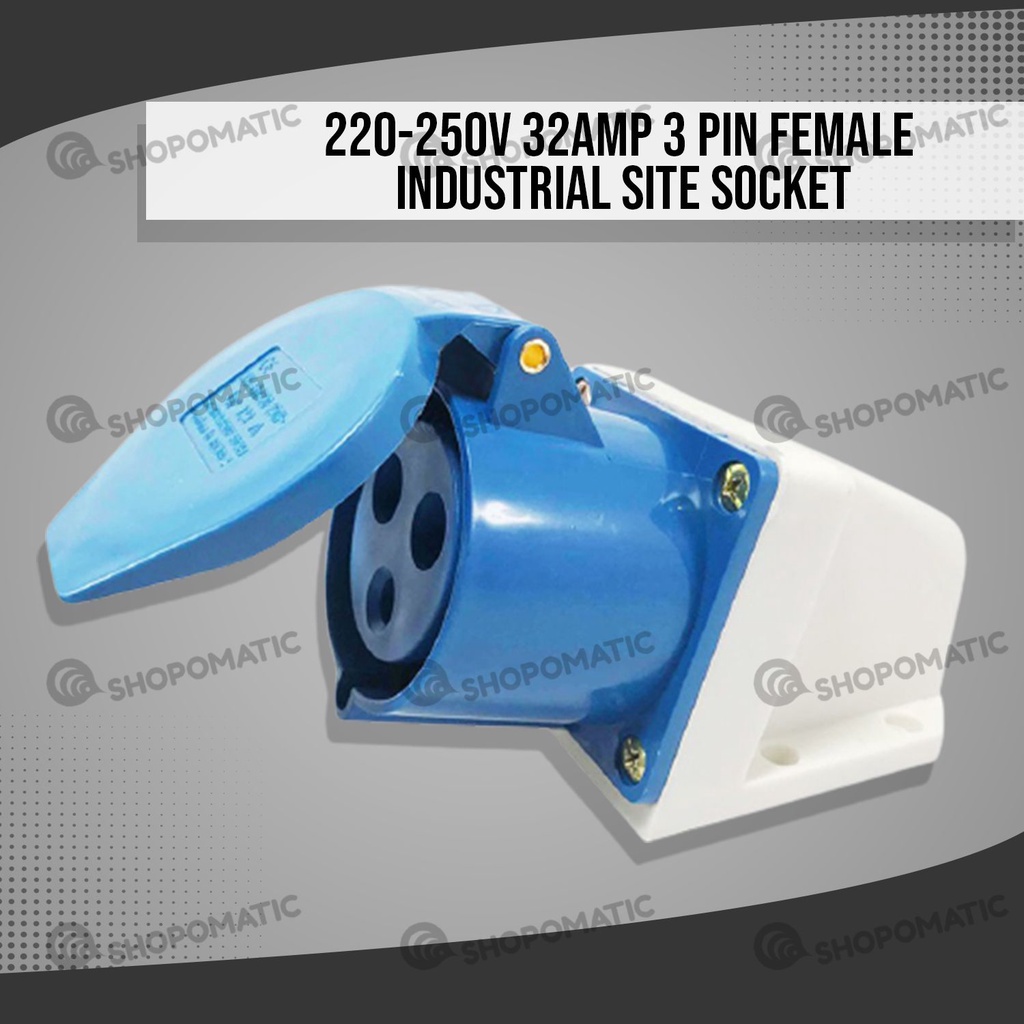 🟧 3 PIN FEMALE INDUSTRIAL SITE SOCKET 220-250V 32AMP HEAVY DUTY SALE 🟧 ...