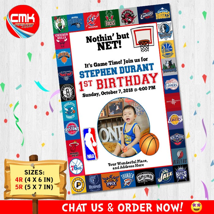 NBA Birthday Invitation / Basketball Theme Invitation | Shopee Philippines