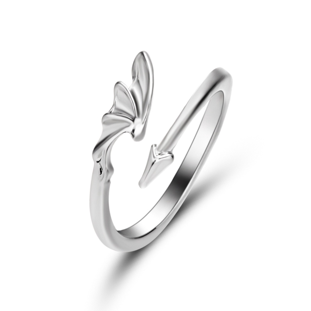 New Fashion Personality Couples Ring Plated Angel Demon Wings Trend Rings For Lovers Diy Jewelry