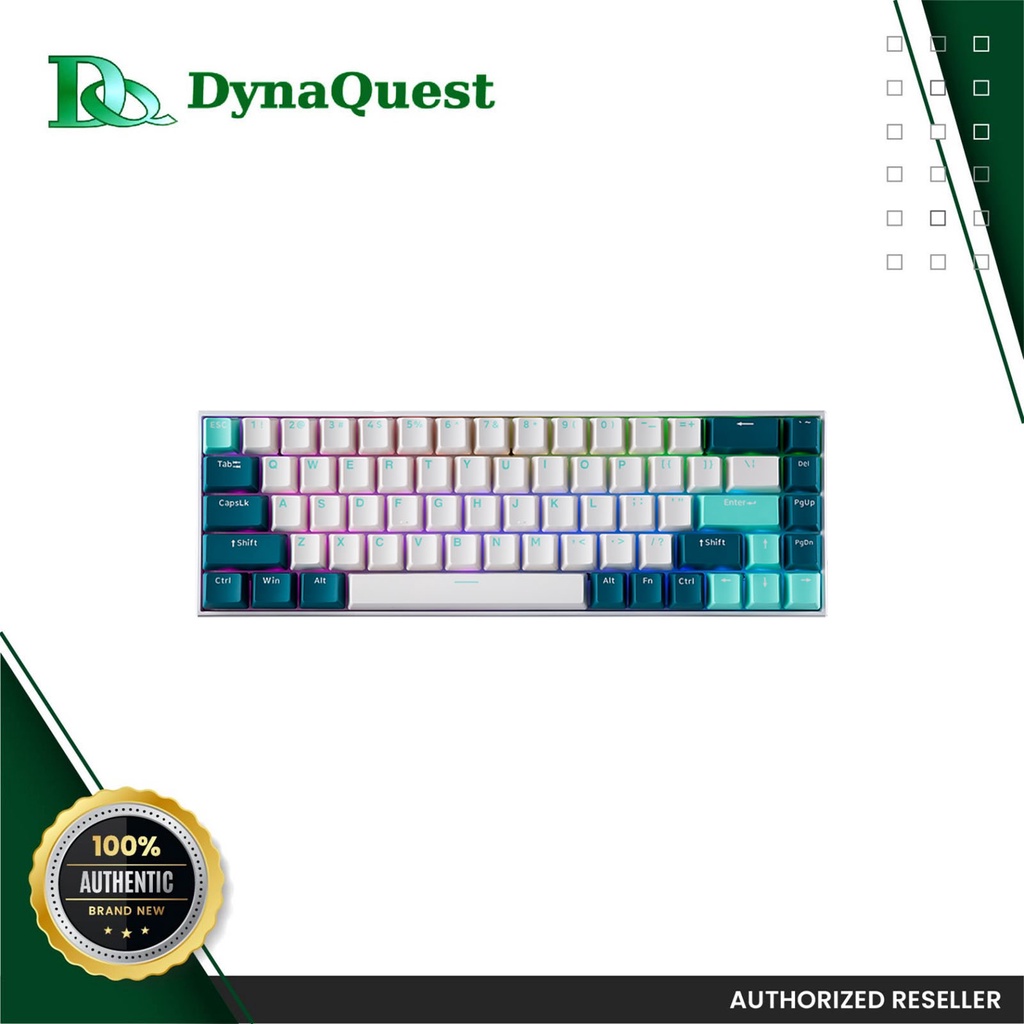 Tecware B68+ TKL White Teal BT Wireless Mech Keyboard Gateron Black ...