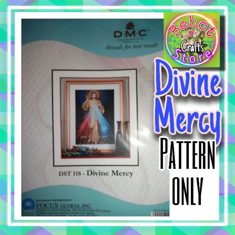 Divine mercy cross stitch pattern / Pattern only DMC pattern | Shopee ...