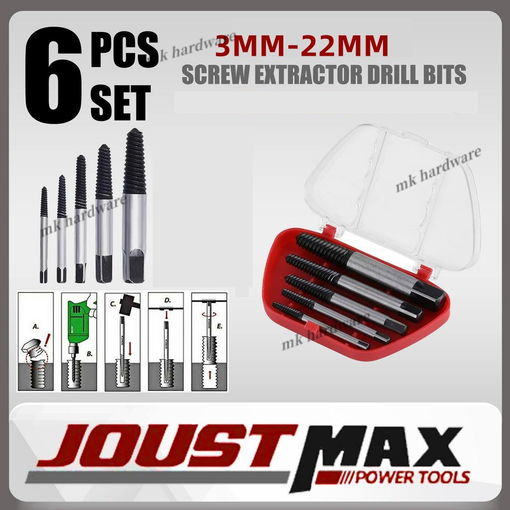 Piggy ANTON 5/6pcs Broken Bolt Screw Extractor Remover Set Easy Out ...