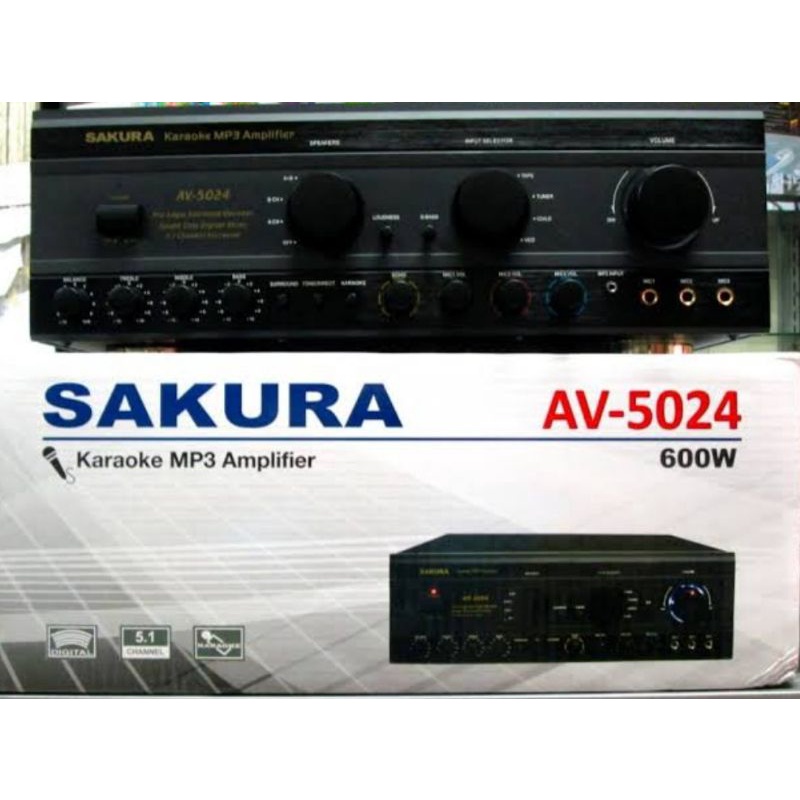 SAKURA AV-5024 PROFESSIONAL KARAOKE AMPLEFIER 600W | Shopee Philippines