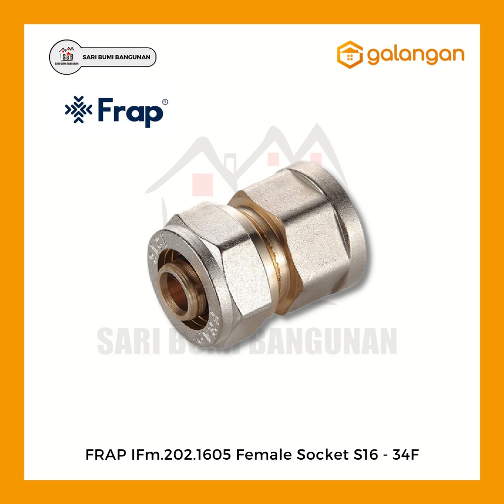 Brass VALVE FRAP / BRASS IFM.202 FEMALE SOCKET 16X3/4 "F Water Pipe | Connection Water Pipe ...