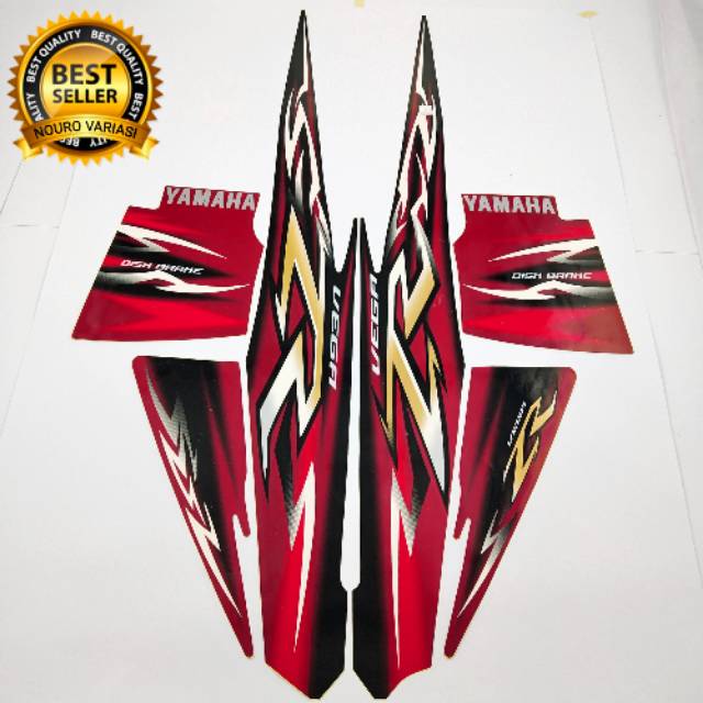 MERAH Yamaha Vega zr 2009 red black standard body Striping, best ...