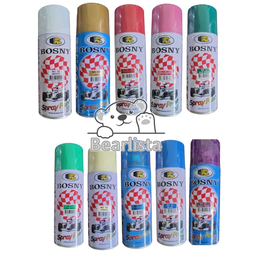 [BEARLISTA] BOSNY ACRYLIC SPRAY PAINTS AND SANDPAPER GRIT 1000 | Shopee ...
