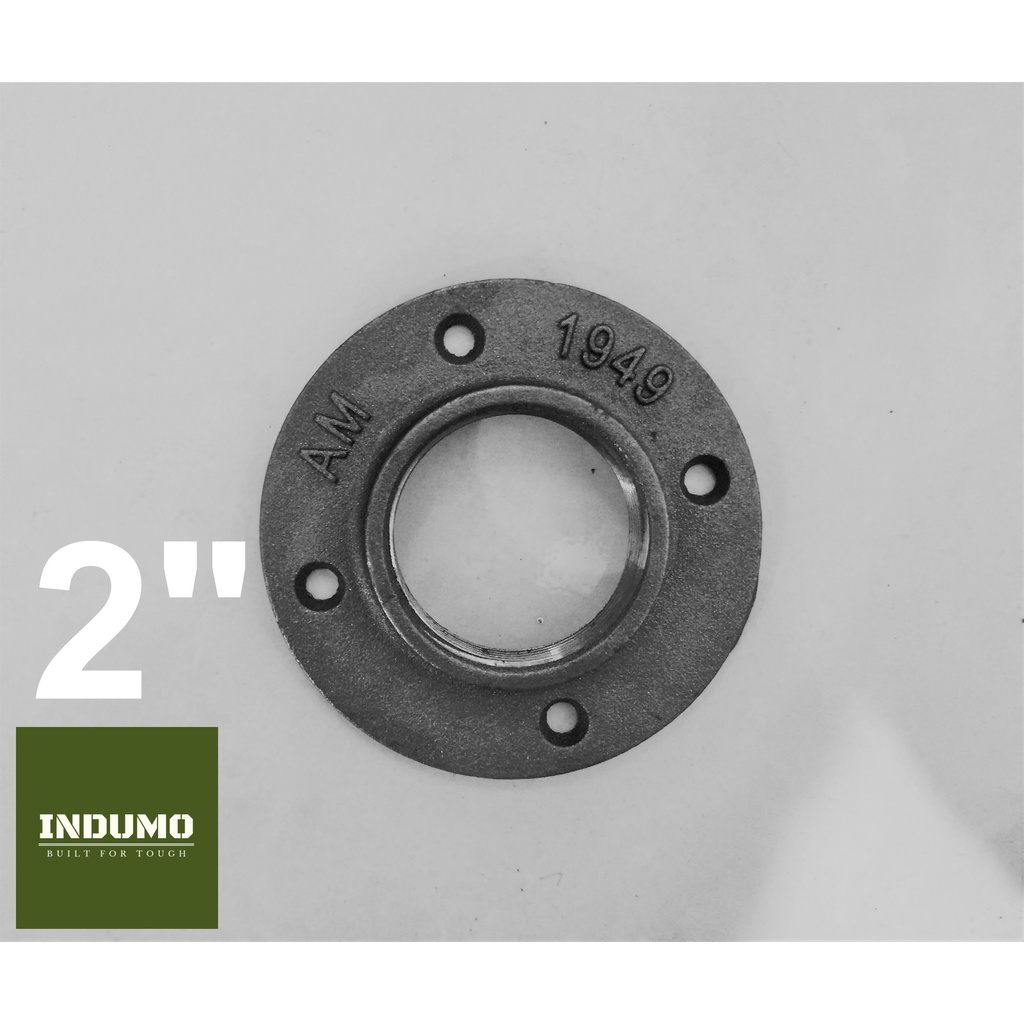 Black Iron Flange Pipe Floor Fitting Wall Mount 2" For Your DIY Heavy ...