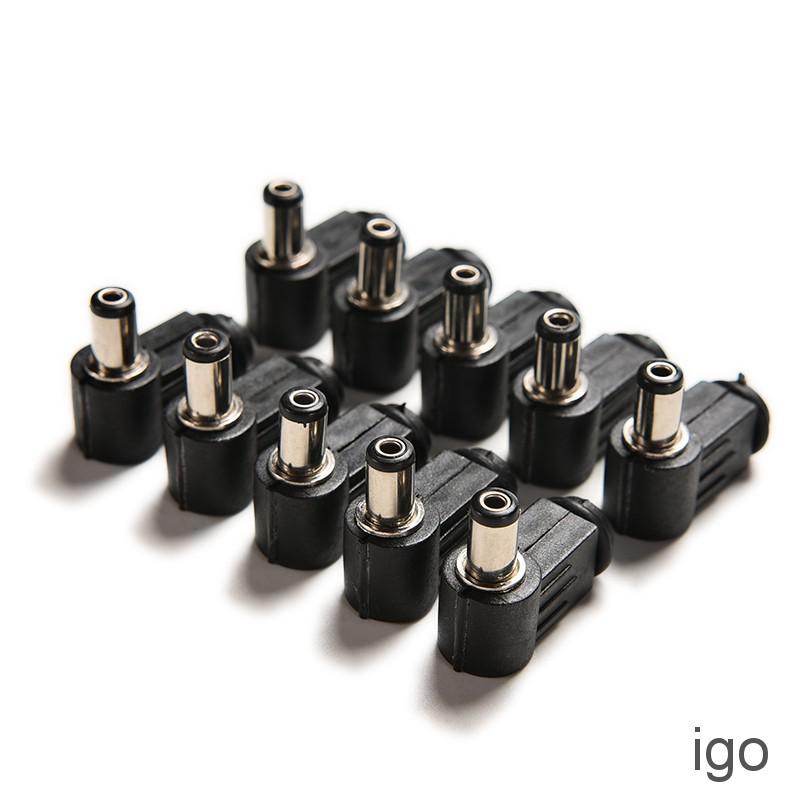 IGO 10pcs Right Angle 2.1x5.5mm 2.1mm DC Power Male Plug Soldering ...