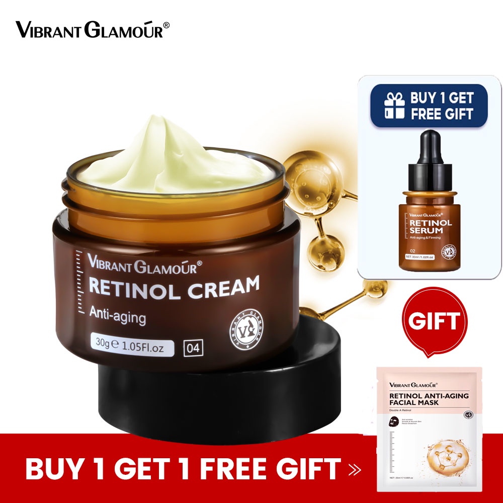 VIBRANT GLAMOUR Naturals Retinol Cream for Face with Hyaluronic Acid ...