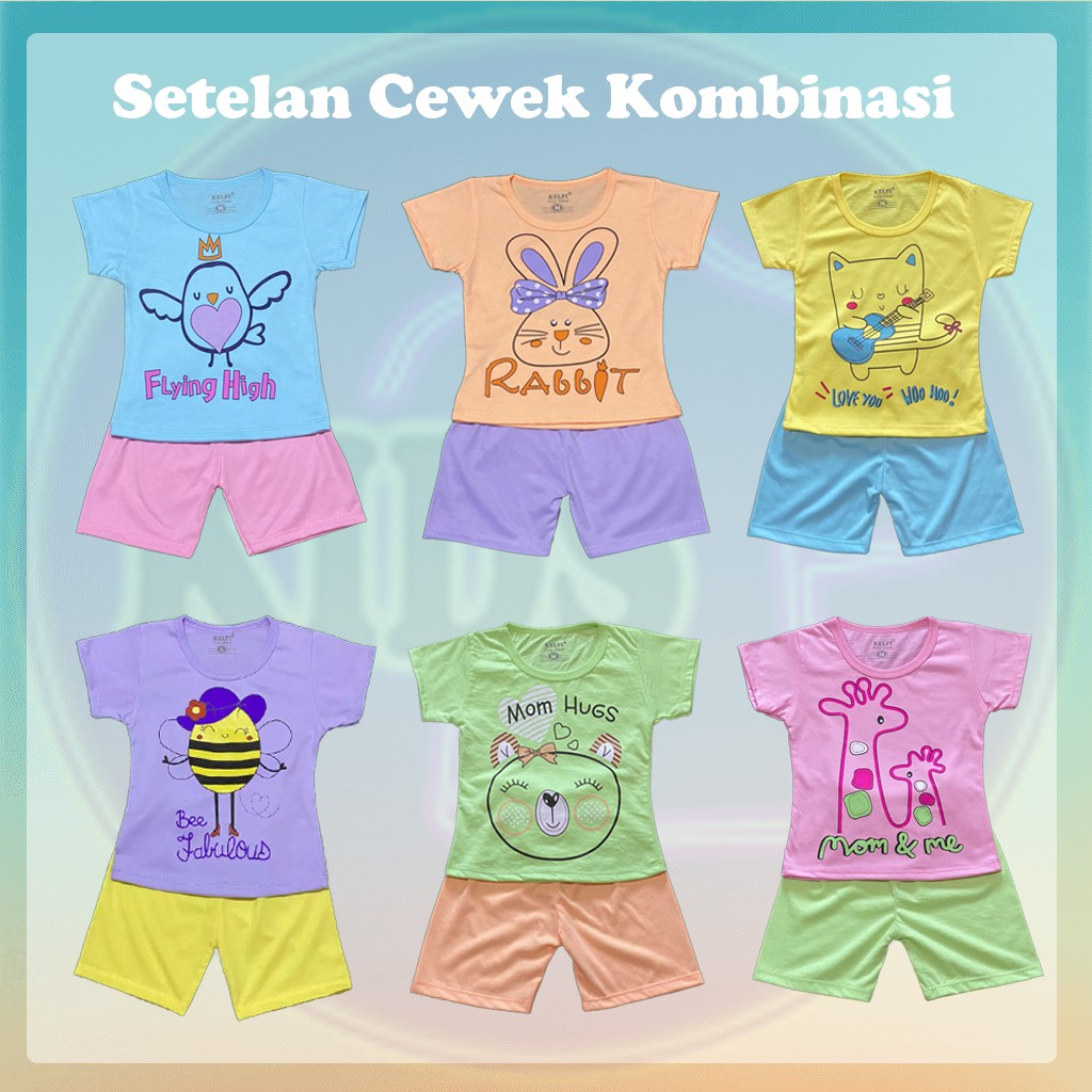 Kelfi CHILDREN'S SET WITH COMBINATION MOTIF AGE 1 TO 7 YEARS | Shopee ...