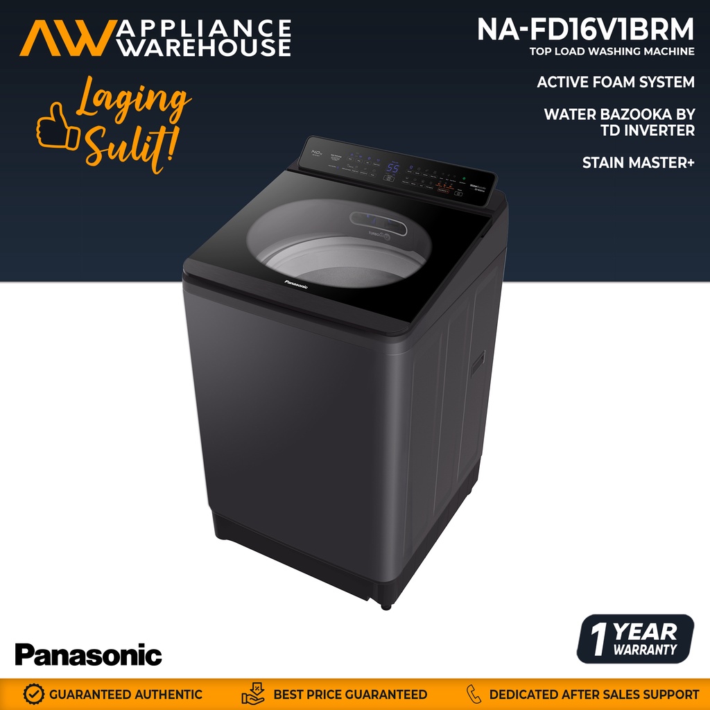 Panasonic NA-FD16V1BRM Fully Auto Top Load 16.0 Kg Inverter Washing ...
