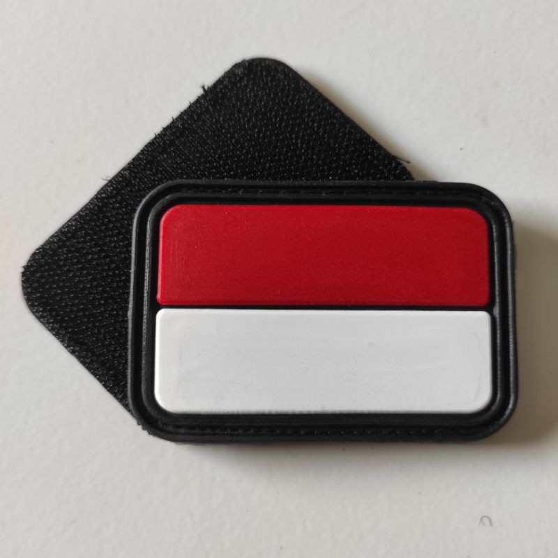 INDONESIAN FLAG LOGO RUBBER PATCH WITH POINTED TIP/ ADHESIVE RUBBER ...