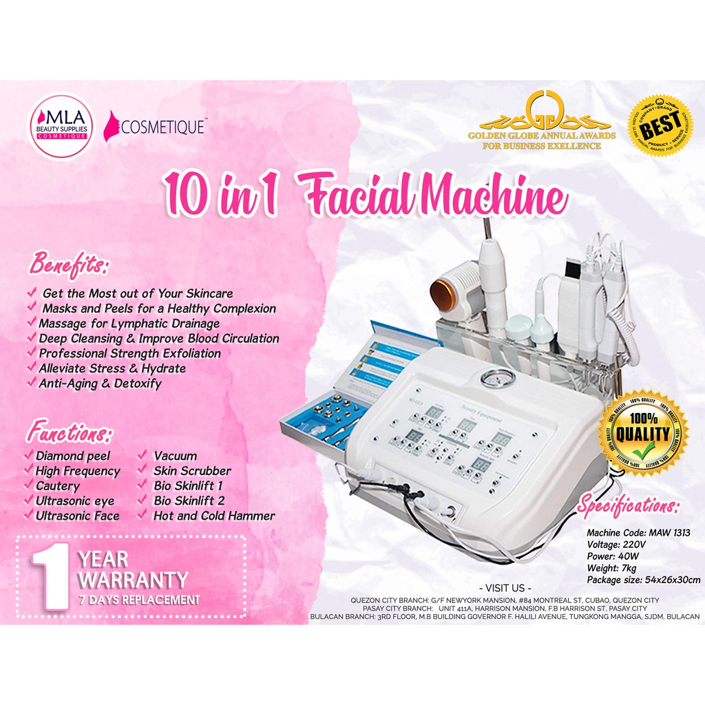 10 in 1 Facial Machine Diamond Peel Complete Set of facial | Shopee ...