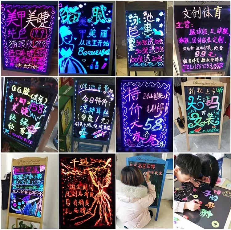 LED Electronic Fluorescent Board Luminous Word Billboard Shop ...