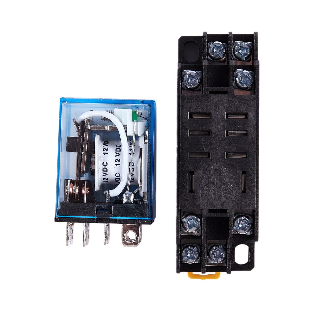 Ready stock - 12V DC Coil Power Relay DPDT LY2NJ HH62P-L JQX-13F 10A With PTF08A Socket Base ...
