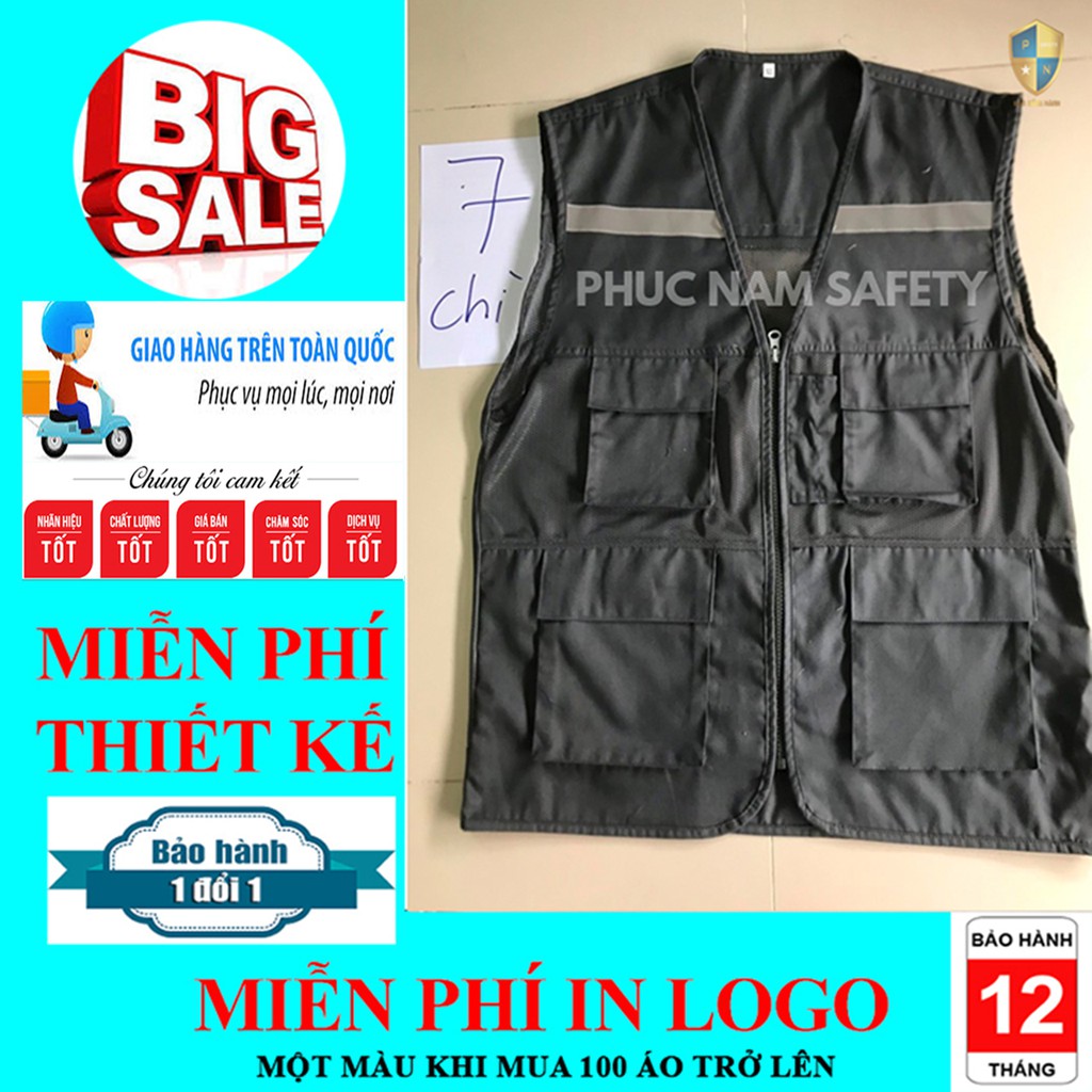 Lead-colored reflective vests, vests, engineer uniforms, Phuc Nam Labor ...