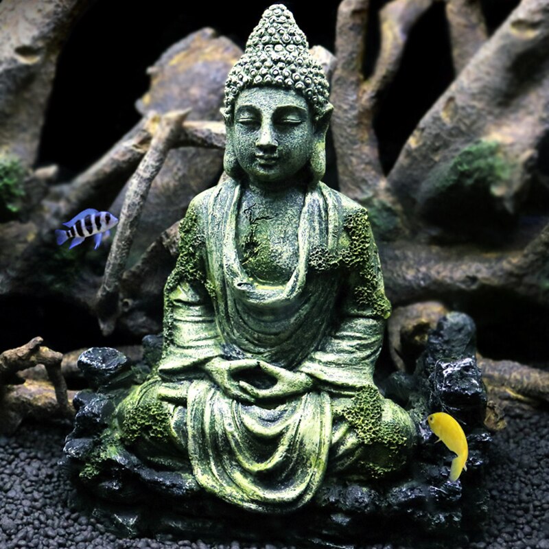 Resin Artificial Buddha Statue Aquarium Decoration Home Garden Ornament ...