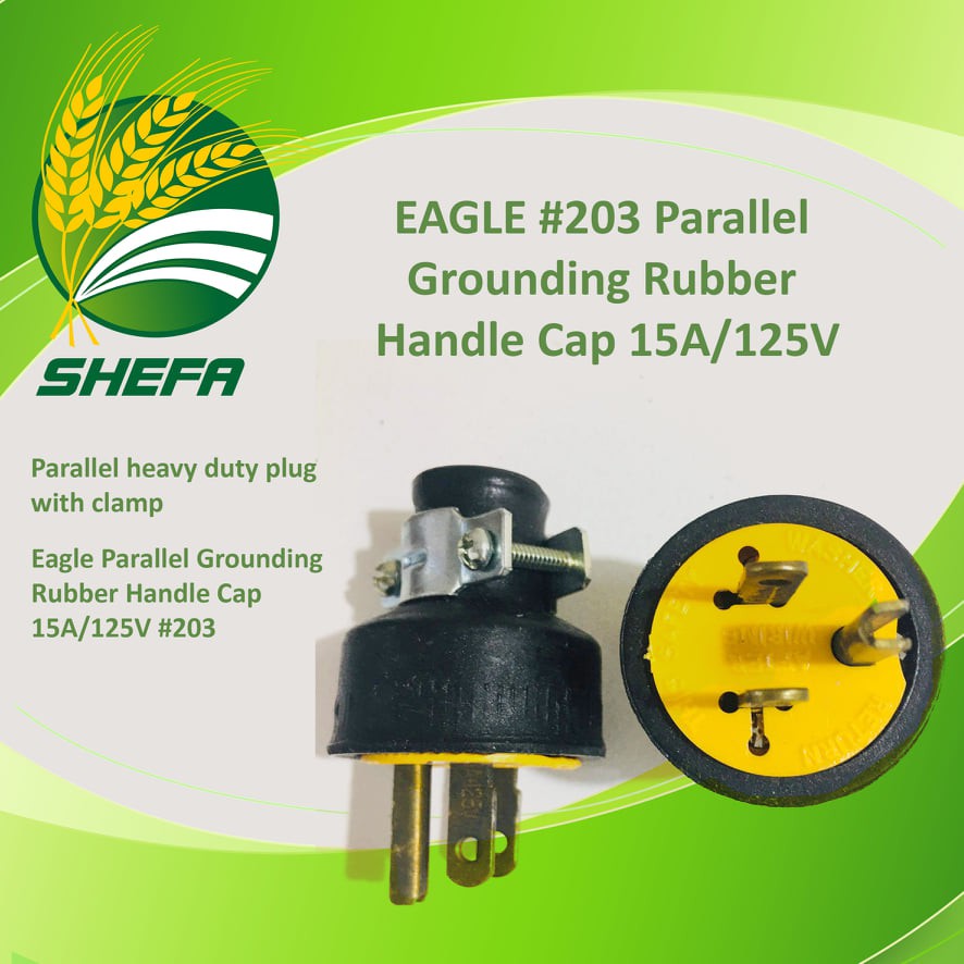 Eagle #203 Parallel Grounding Rubber Handle Cap 15A/125V | Shopee ...