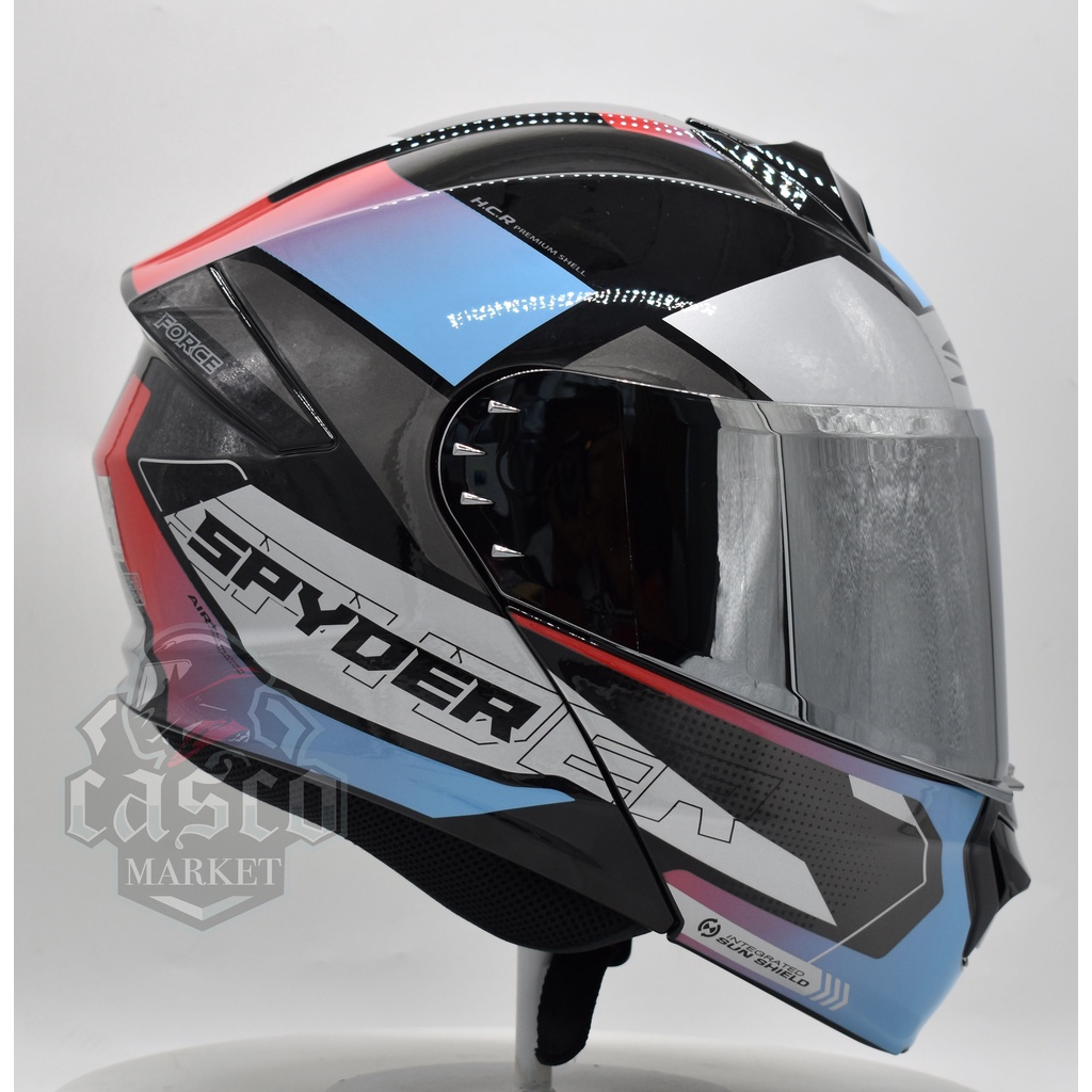 SPYDER FORCE MODULAR DUAL VISOR MOTORCYCLE HELMET | Shopee Philippines