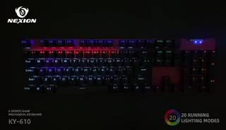 NEXION KY-610 RGB Mechanical Keyboard Light Changing Color 20 Running ...