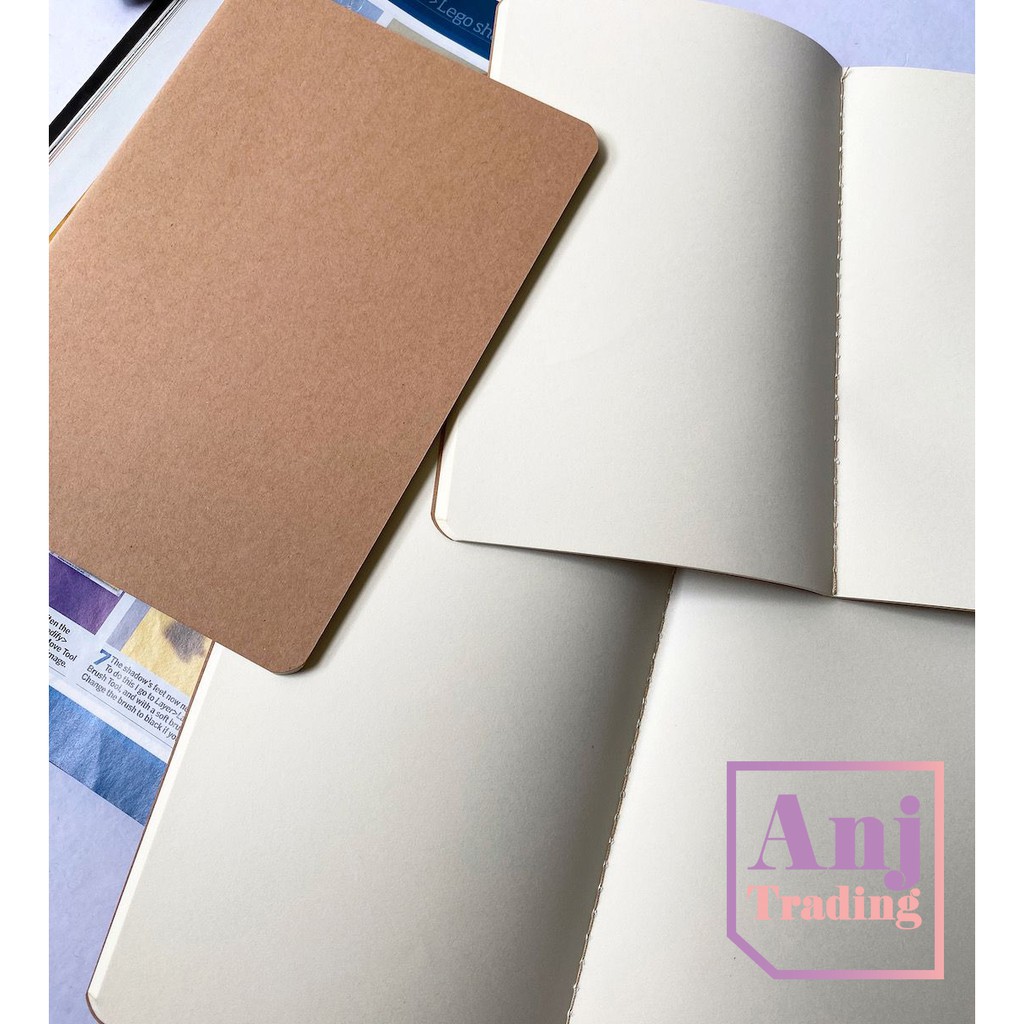 Blank Notebook A5 size Set of 3pcs (Kraft paper cover) | Shopee Philippines