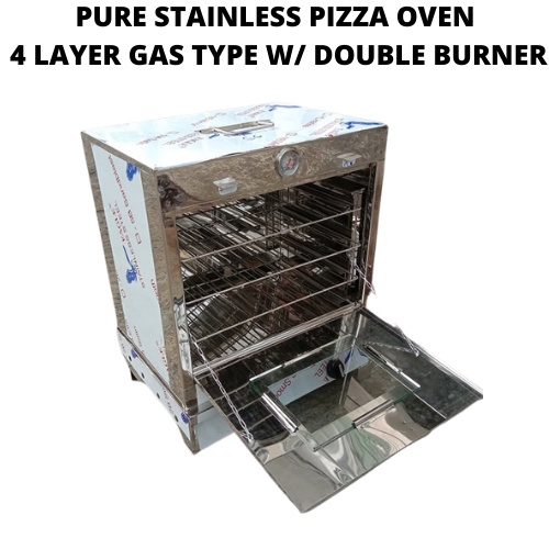 PURE STAINLESS JUMBO PIZZA OVEN 4LAYER OVEN WITH DOUBLE BURNER 12X18 ...
