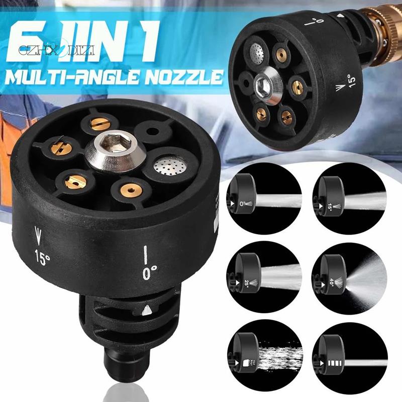 Plastic 6 in 1 Adjustable Nozzle for 1/4inch High Pressure Cordless ...
