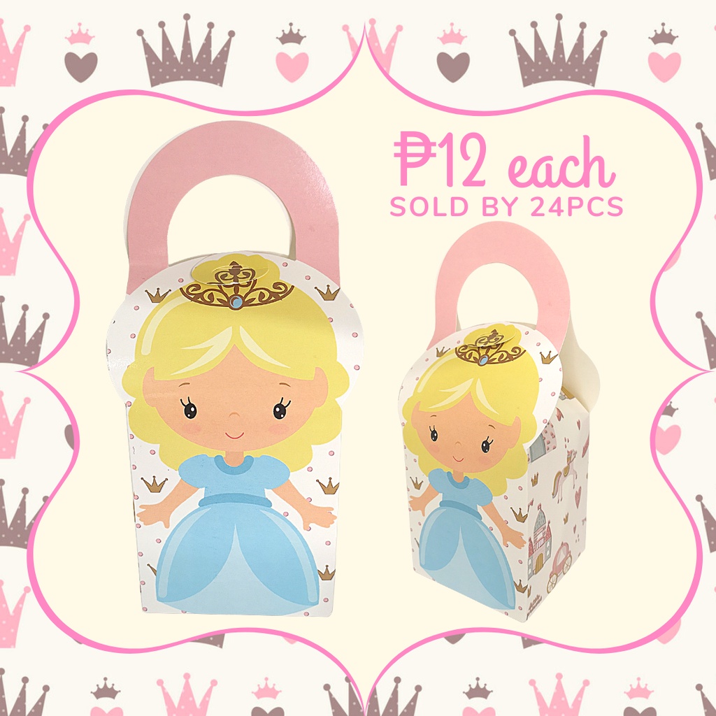 FP1186 (24PCS) Princess Cinderella Royal Treat Loot Bags Loot Box ...