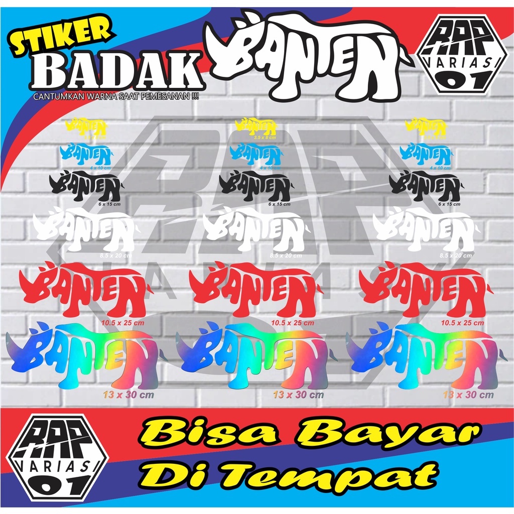 Badak BANTEN sticker (cutting sticker BADAK BANTEN reflex/light when ...