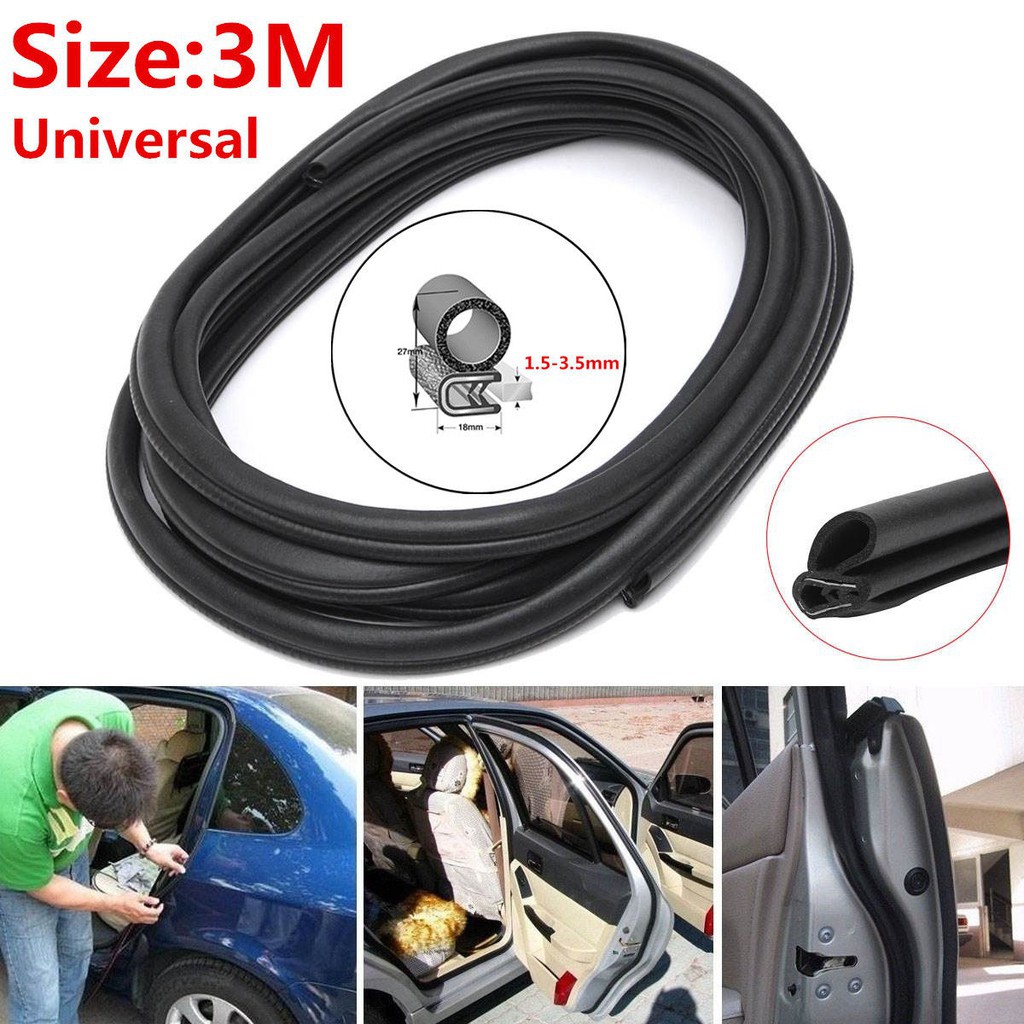 3 Meter Rubber Car Door Trunk Lip Edge Seal Trim Protector Strip ...