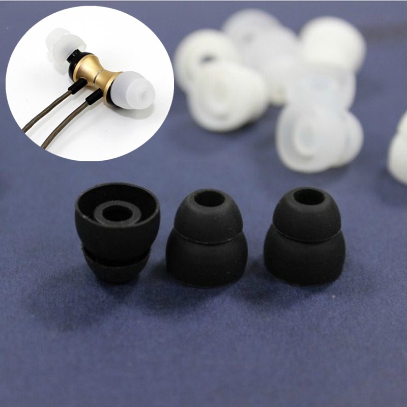 2Pairs Silicone Earbud Tips Double Flange Ear Plug Eartips for In-ear ...