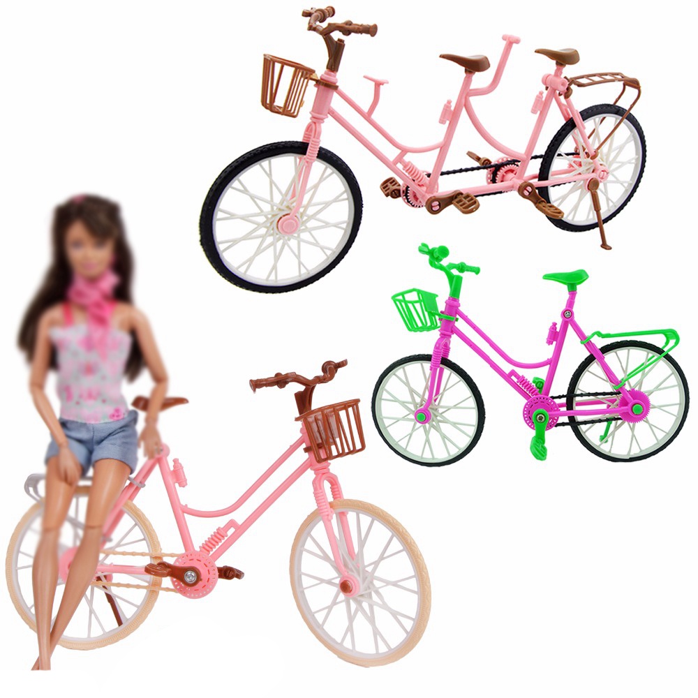 Bicycle for Barbie Doll Ken Dollhouse Doll Accessories Pink Green ...