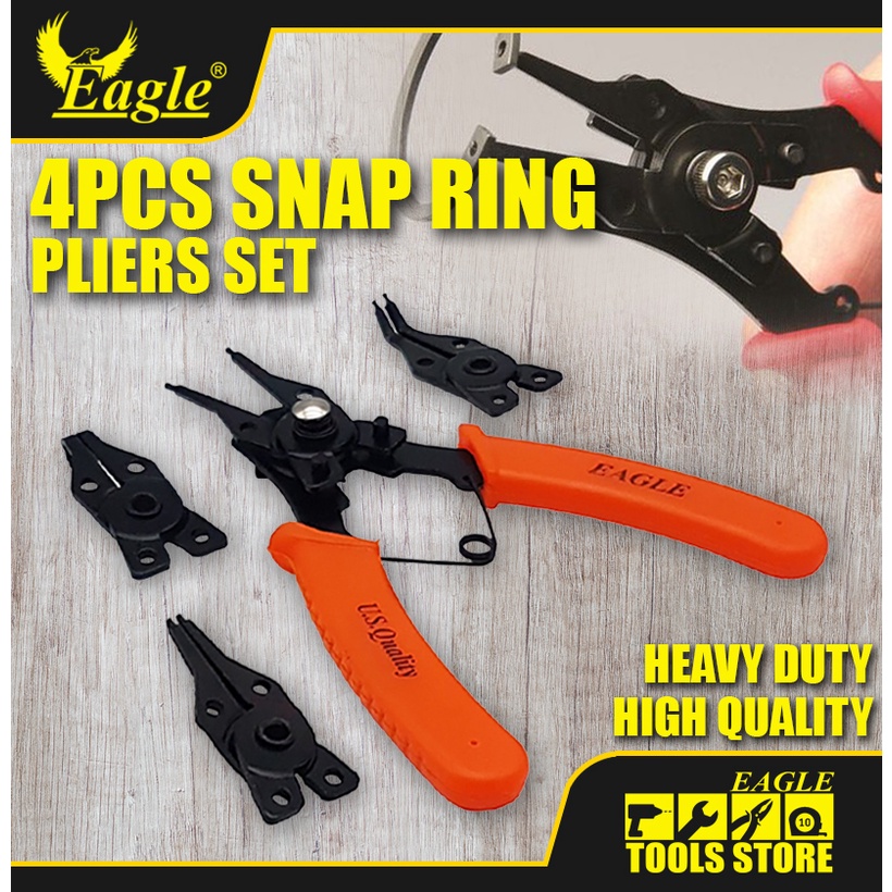 1 Set 4 In 1 Snap Ring Pliers Set Multi Tool Retaining Circlip Pliers Eagle Professional Tools ...