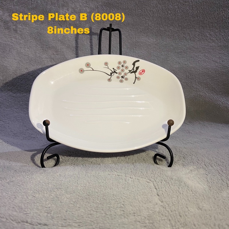 Melamine Stripe Rectangular Plate / Chinese style plate | Shopee ...
