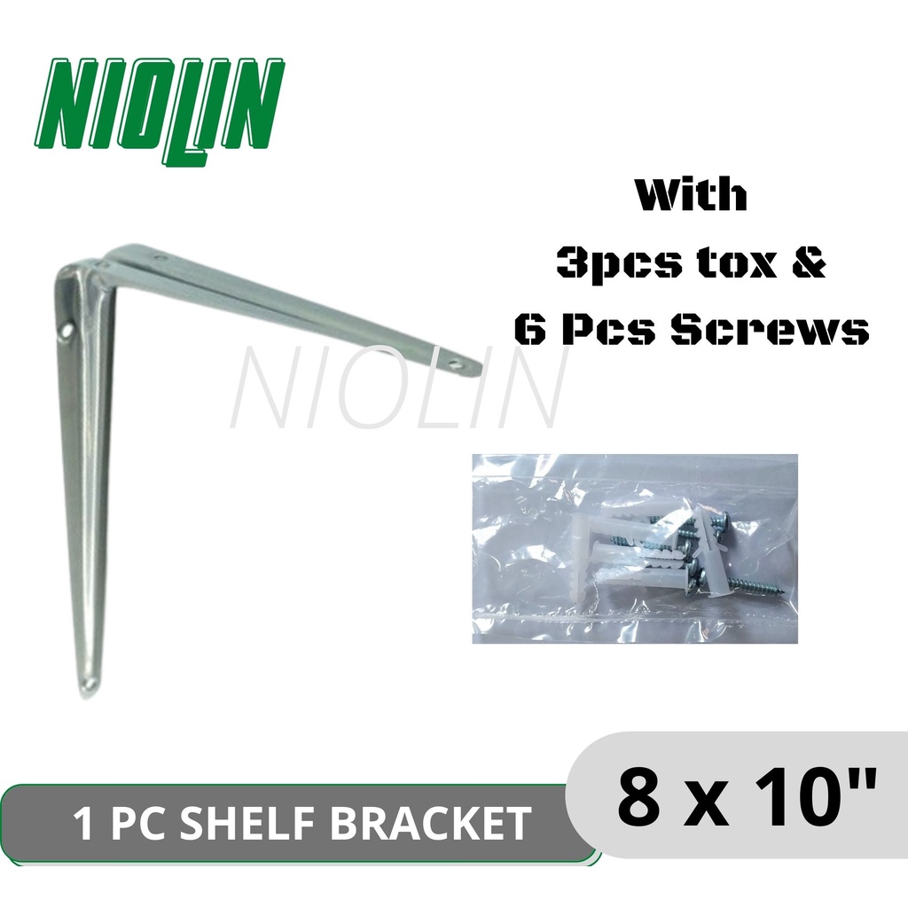 1 Pc HD Shelf Wall Bracket 8 x 10 inches ( With Tox & Screws ) | Shopee ...