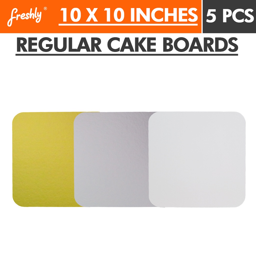 Cake Board Square Gold / Silver / White - 10 x 10 inches - 5 pcs ...