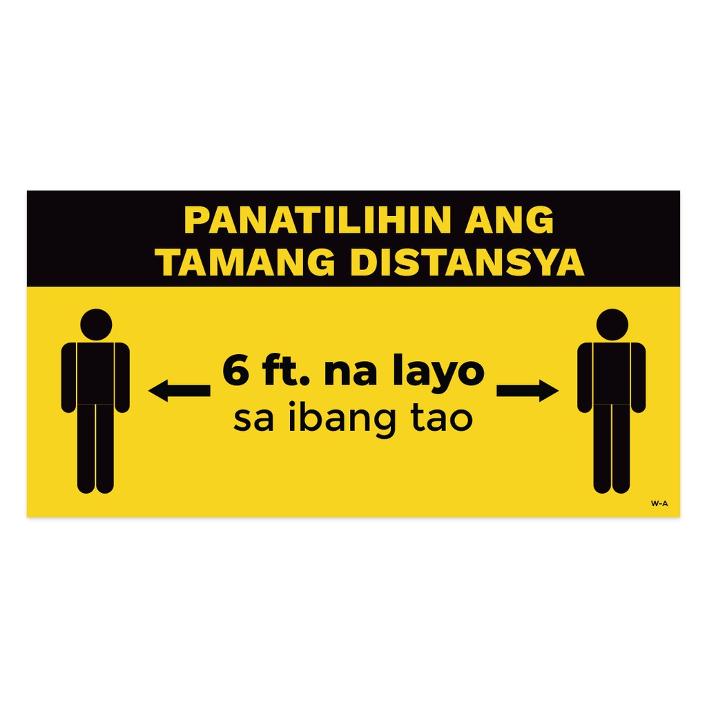 Covid Safety Reminder Stickers Filipino 6 x 12 in A | Shopee Philippines