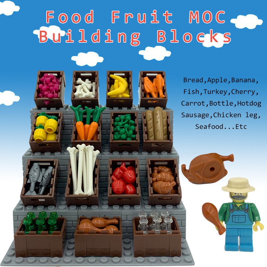 Fruit Food Building Blocks Compatible Major Brand Brick Kids Toys Gift ...