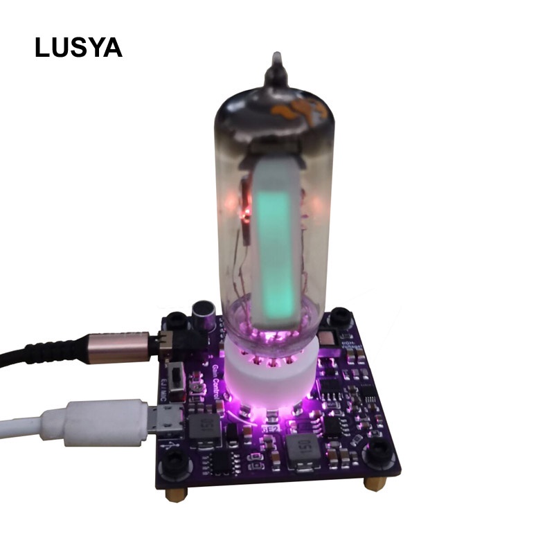 LUSYA 6E2 Cat's Eye USB VU Indicator Tube AUX microphone input Audio ...